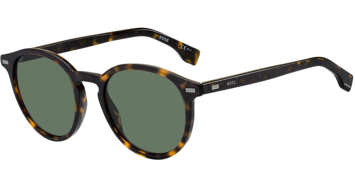Boss By Hugo Boss Havana Acetate Sunglasses With Logo Detail Mens Eyewear For Men Lyst