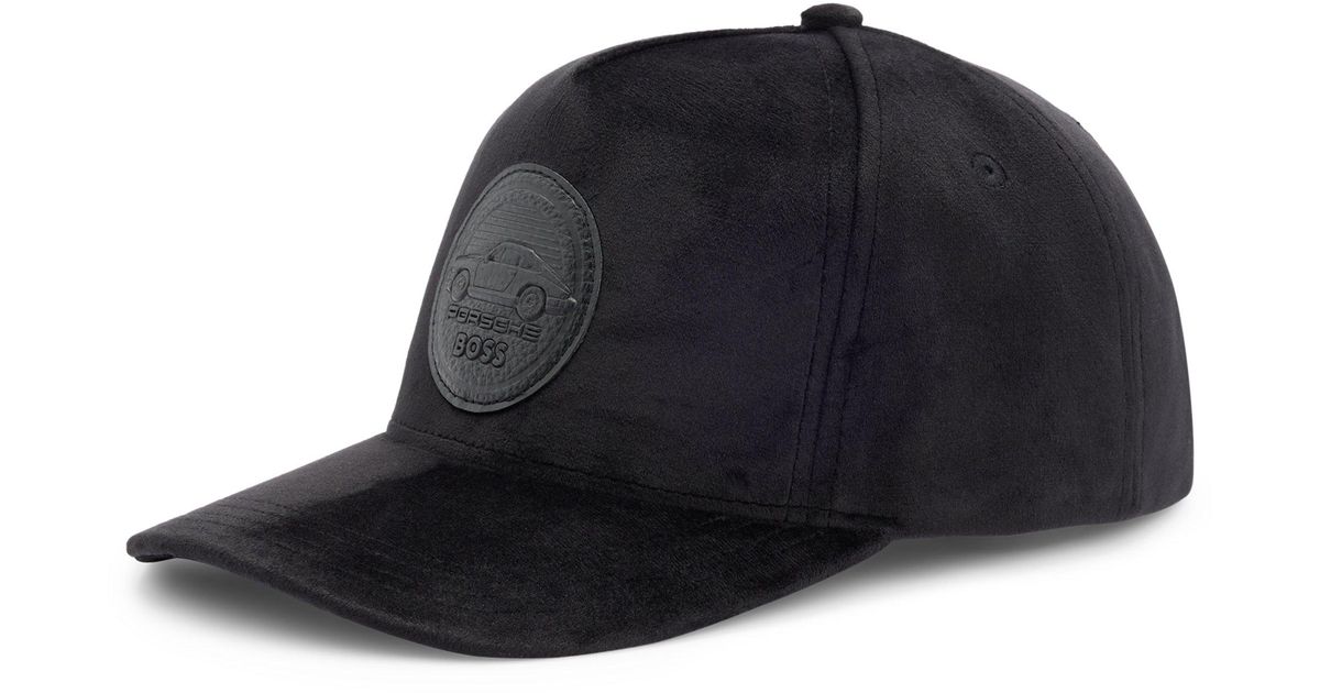 BOSS Porsche X Velvet Cap With Special Branded Patch in Black for Men ...