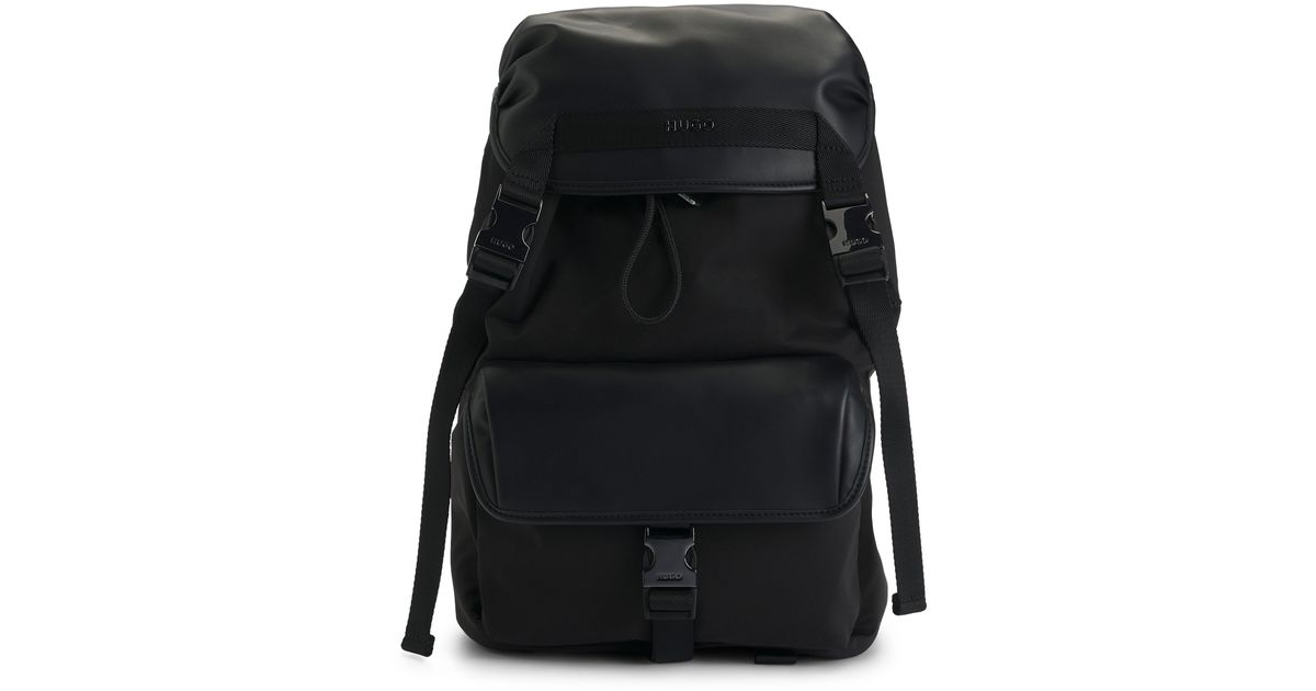HUGO Backpack With Adjustable And Detachable Shoulder Straps in Black ...