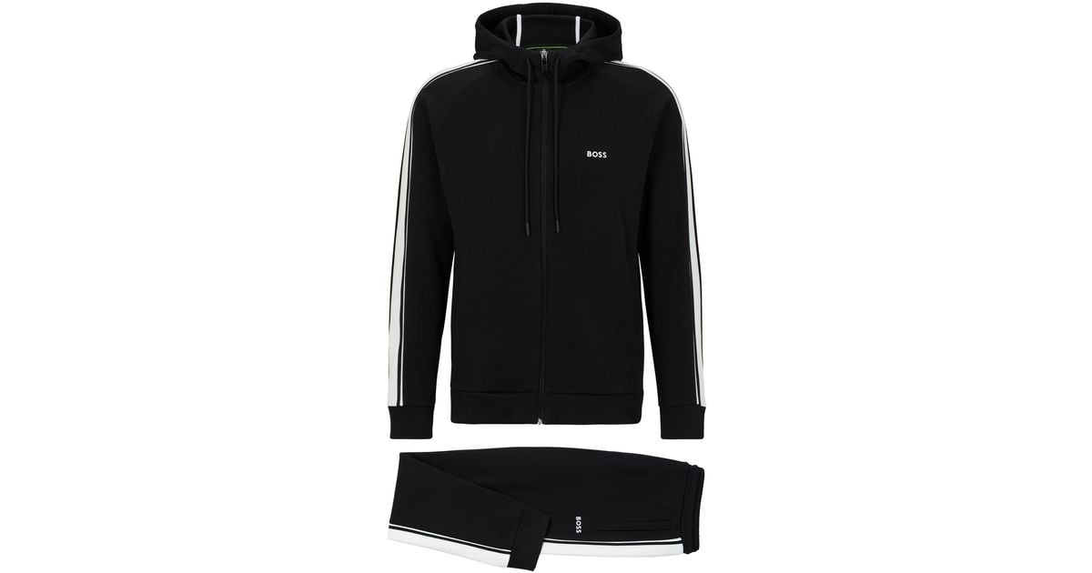 BOSS by HUGO BOSS Regular-fit Tracksuit With Logos And Piping in Black ...