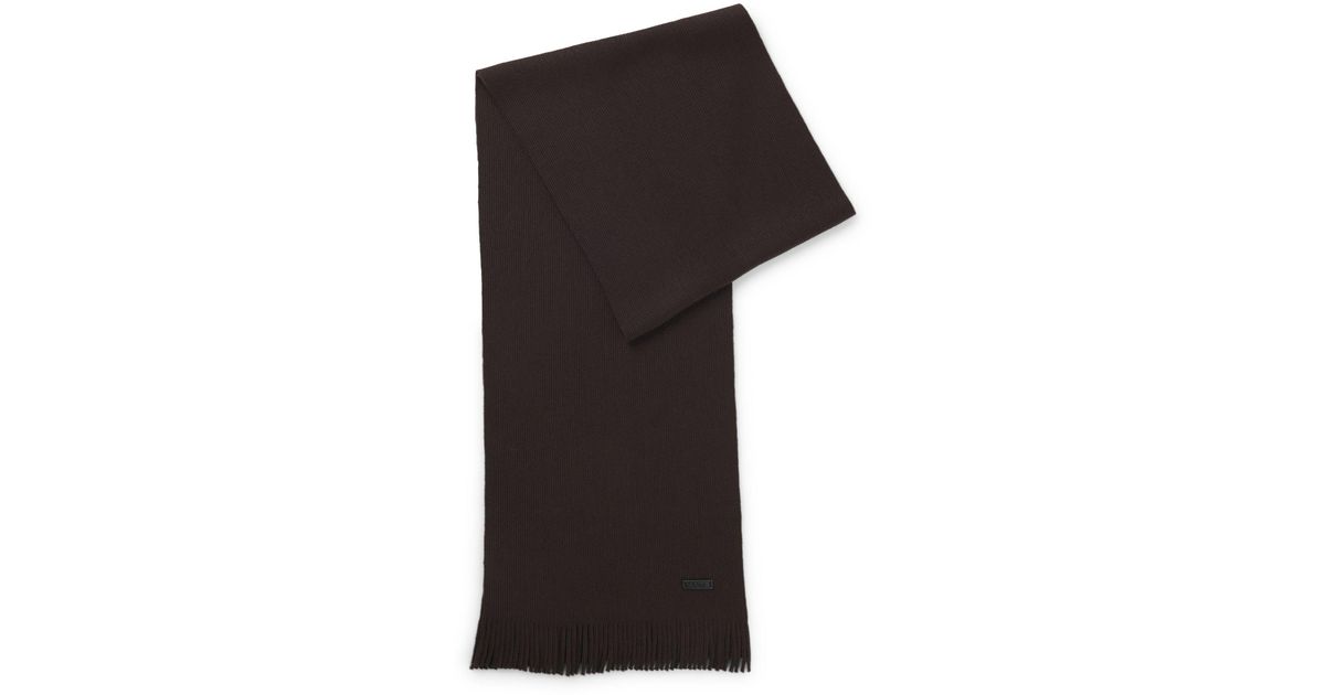 BOSS Raschel-Knit Scarf in Black for Men | Lyst UK