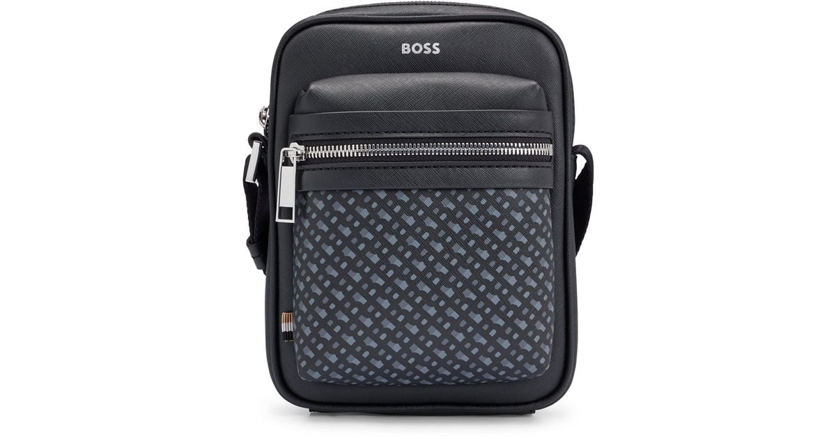 BOSS by HUGO BOSS Structured Reporter Bag With Monogram Detailing in ...