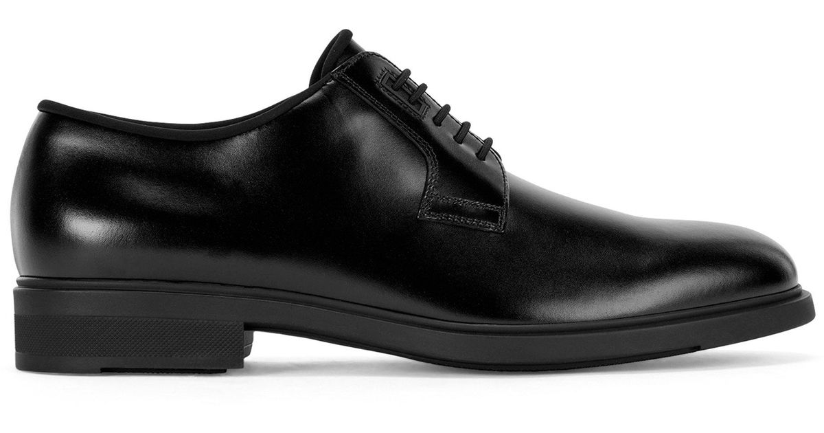 BOSS Italian-made Leather Derby Shoes With Outlast® Lining in Black for ...