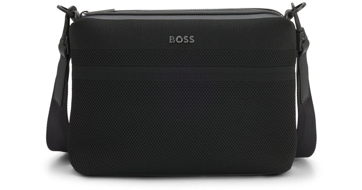 BOSS Crossbody Bag With Knitted Structure in Black for Men | Lyst Canada