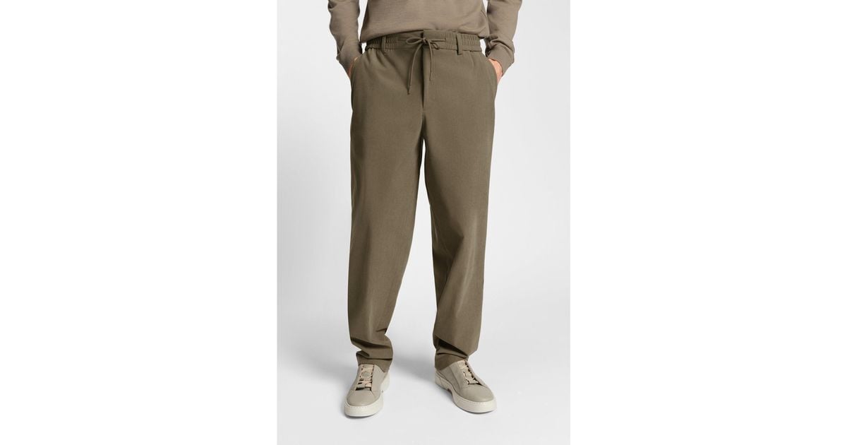 BOSS Relaxed-Fit Stretch Trousers in Green for Men | Lyst UK