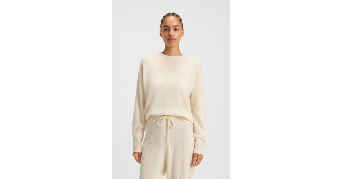 BOSS Relaxed-Fit Sweater in Natural | Lyst UK