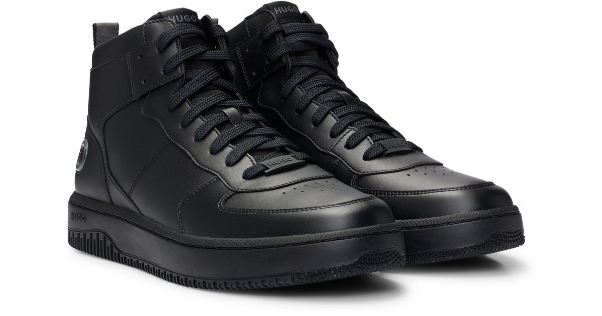 HUGO High-Top Trainers With Bubble Branding in Black for Men | Lyst