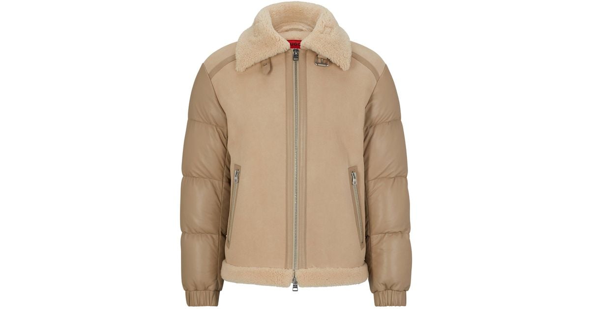 BOSS by HUGO BOSS Hybrid Jacket In Shearling Suede And Nappa Leather in ...