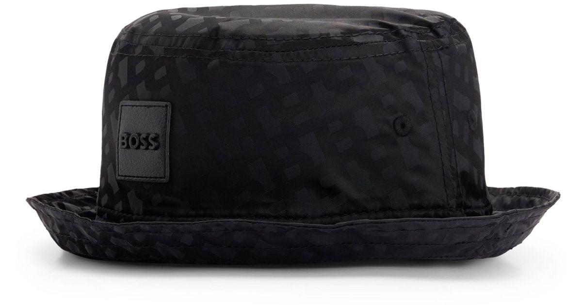 Bob à monogrammes et badge logo BOSS pour homme en coloris Noir | Lyst