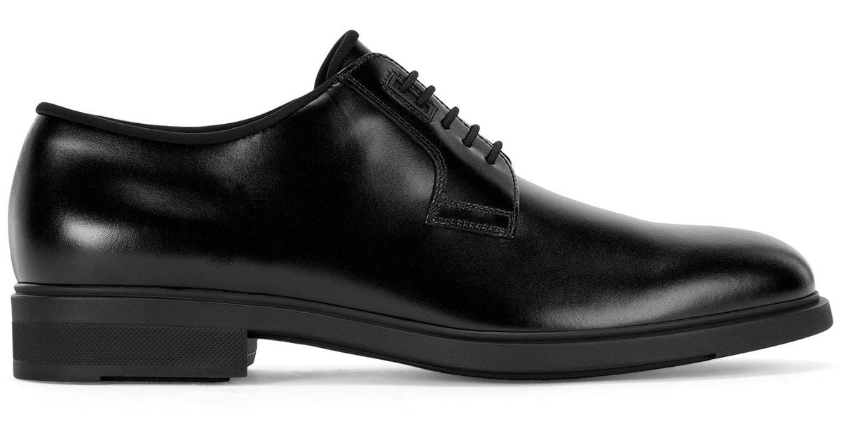BOSS Italian-made Leather Derby Shoes With Outlast® Lining in Black for ...