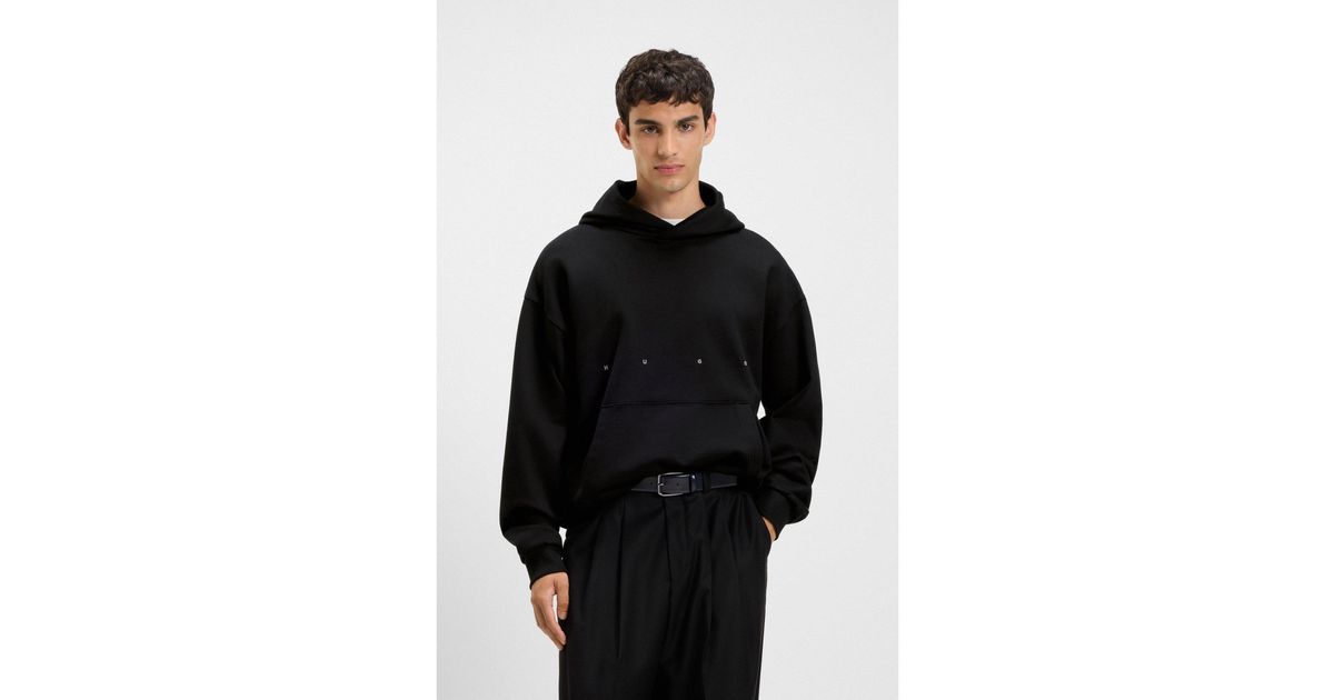 HUGO X Apoh Oversized-Fit Hoodie in Black for Men | Lyst Canada