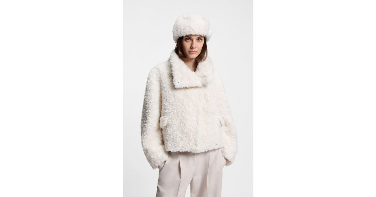 BOSS X Steiff Teddy Coat in Natural | Lyst UK