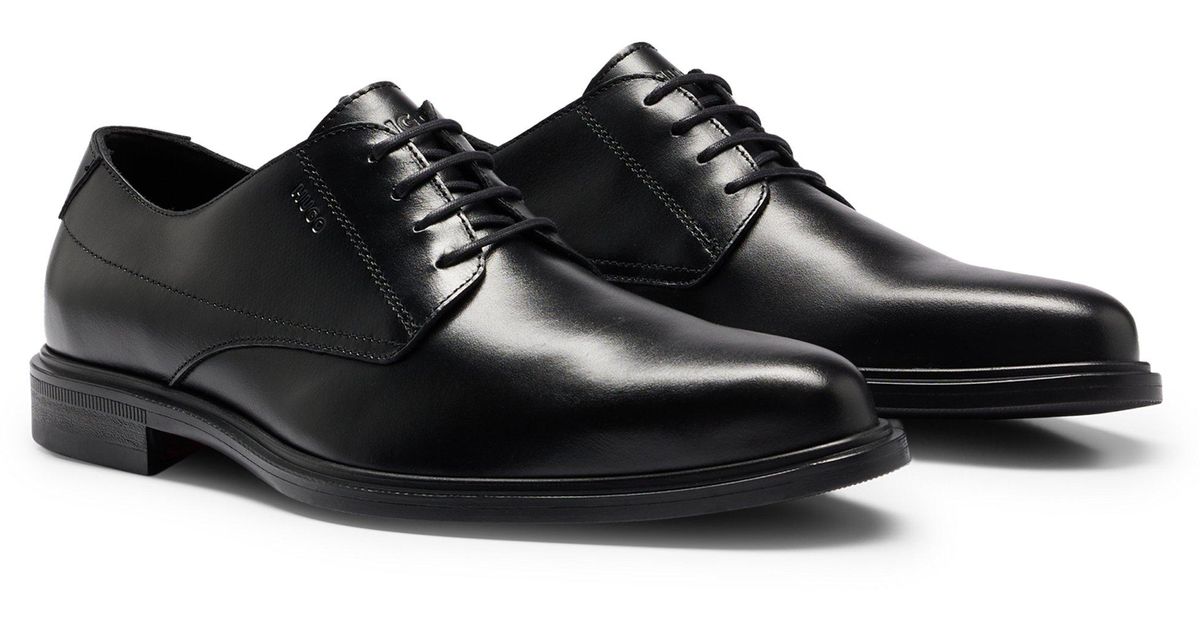 BOSS by HUGO BOSS Derby Shoes In Nappa Leather With Embossed Logo in ...