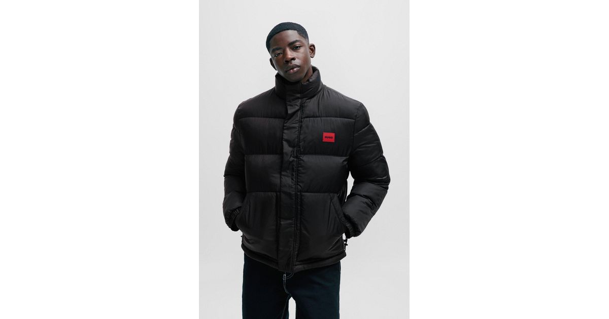 BOSS by HUGO BOSS Water-repellent Puffer Jacket With Red Logo Badge in ...
