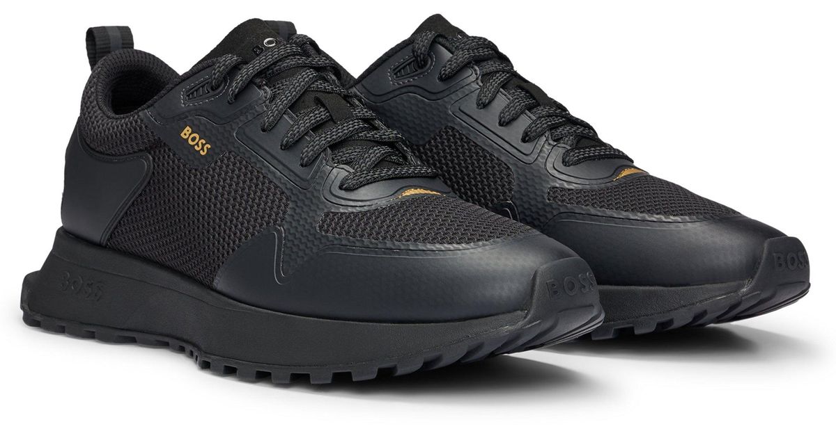 BOSS by HUGO BOSS Sneakers In Een Combinatie Van Materialen Met Mesh ...