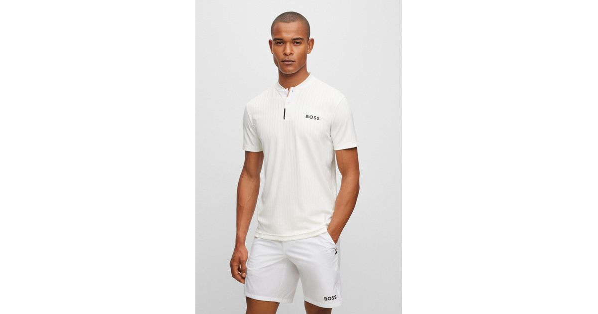 BOSS by HUGO BOSS Boss X Matteo Berrettini Slim-fit Polo Shirt in White ...