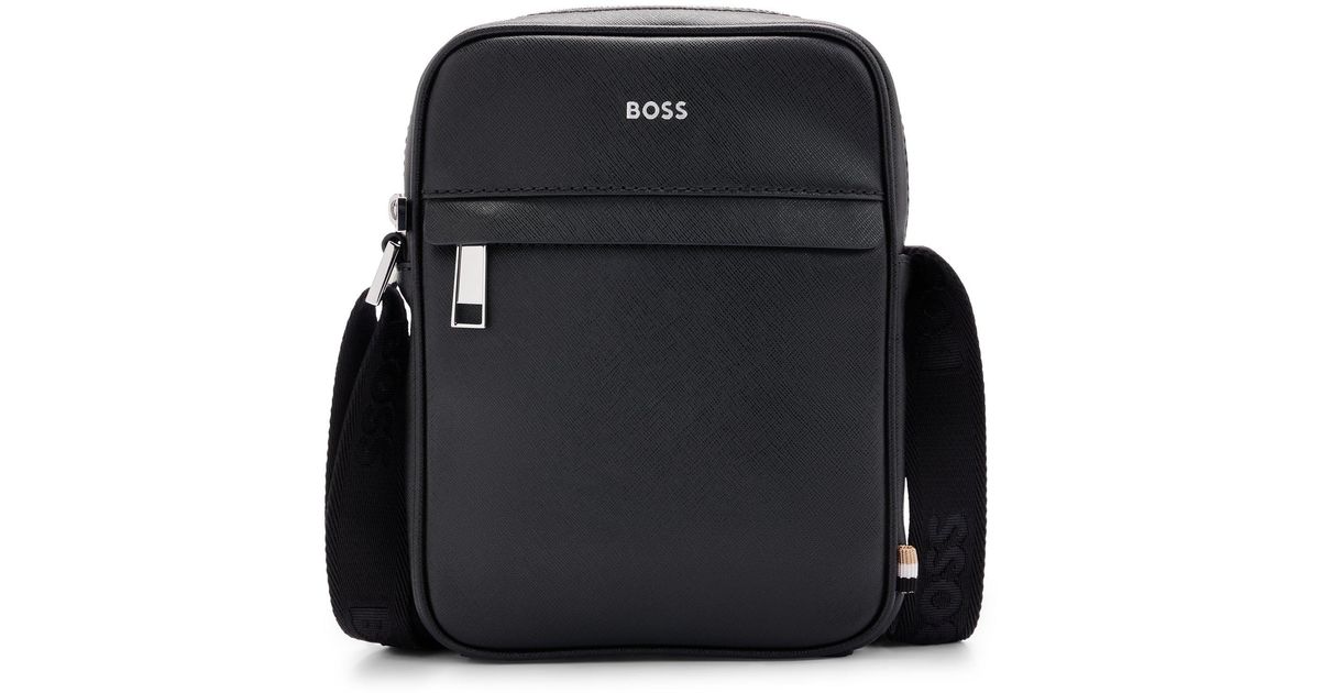 BOSS Reporter Bag With Signature Stripe And Logo Detail in Black for ...