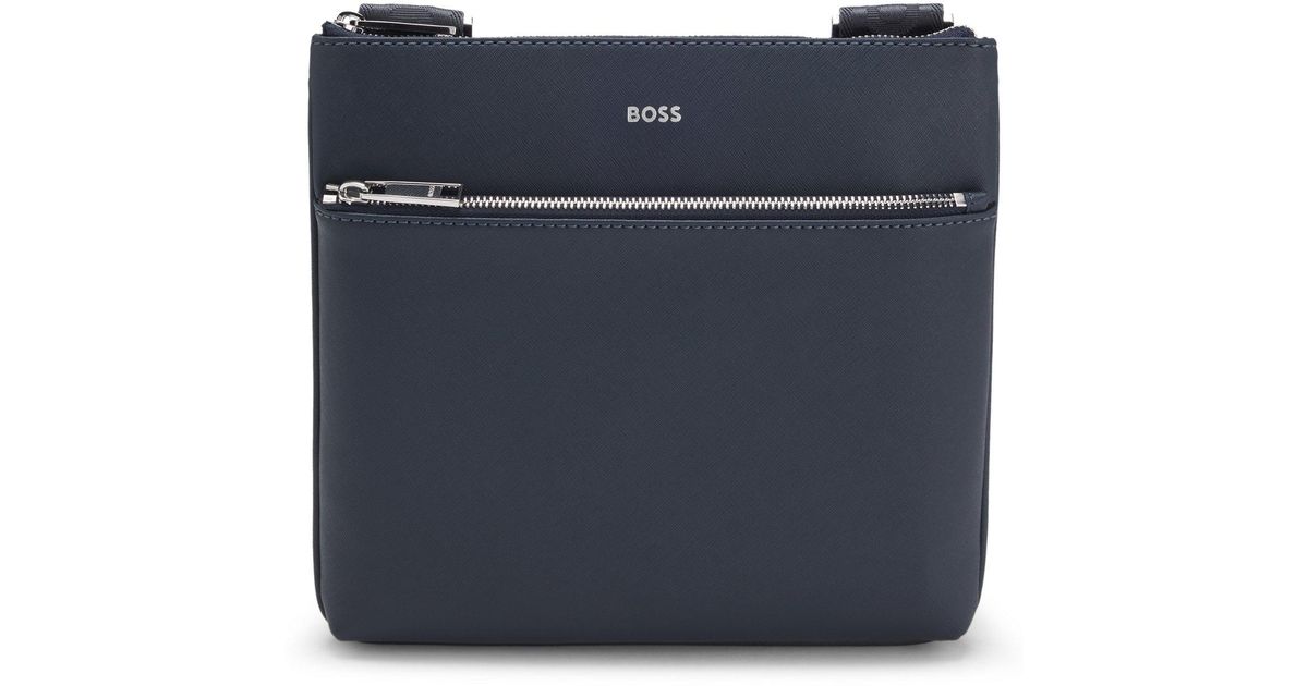 BOSS Envelope Bag With Foil-Print Logo in Blue for Men | Lyst UK