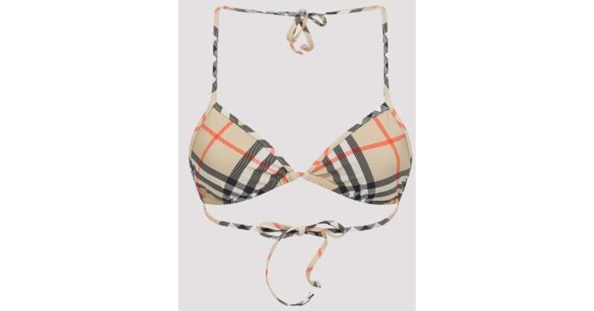 Burberry Top Check Bikini in Metallic | Lyst UK