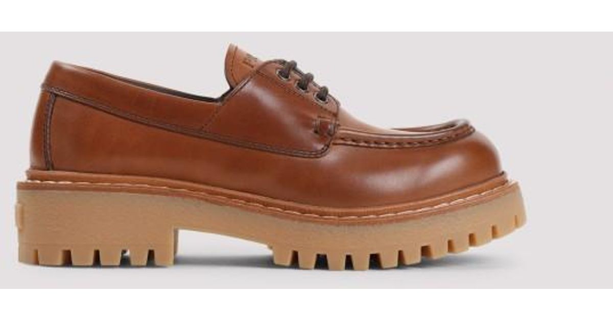 Prada Leather Dress Shoes in Brown | Lyst