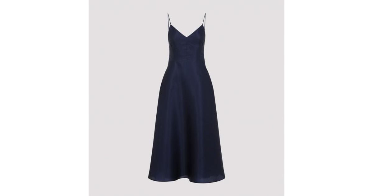 Alberta Ferretti Triple Organza Midi Dress in Blue | Lyst UK
