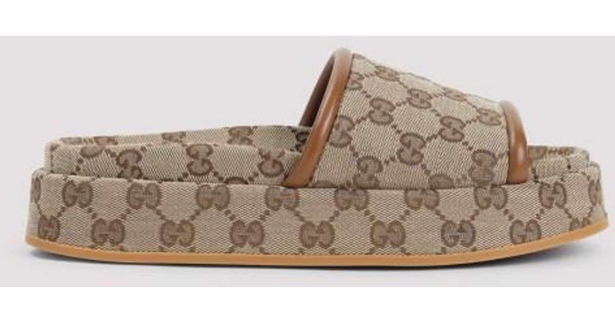 Gucci Clarice Platform Sandals in Brown | Lyst