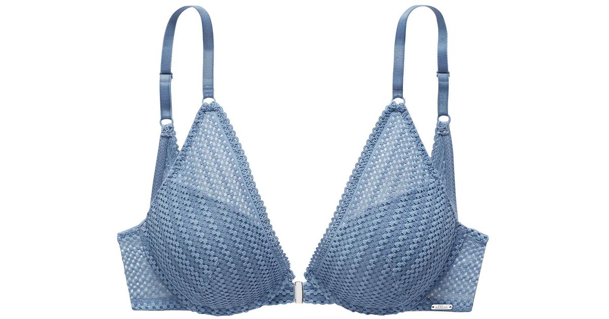 Lascana Push-up-BH, mit Vorderverschluss, graphische Spitze bis hoch in die Träger in Blau | Lyst DE