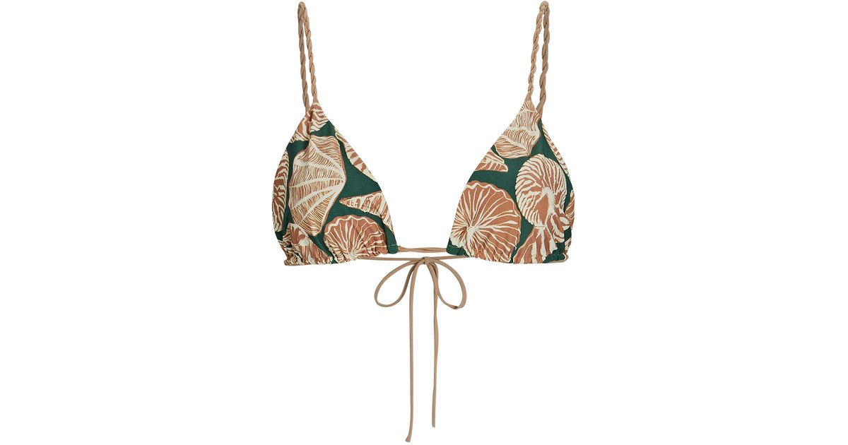 Johanna Ortiz Tenerife Printed Triangle Bikini Top Lyst