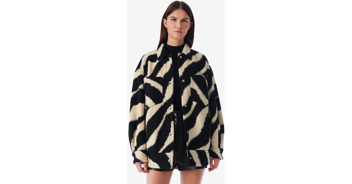 IRO Edwina Long Zebra Pattern Jacket | Lyst