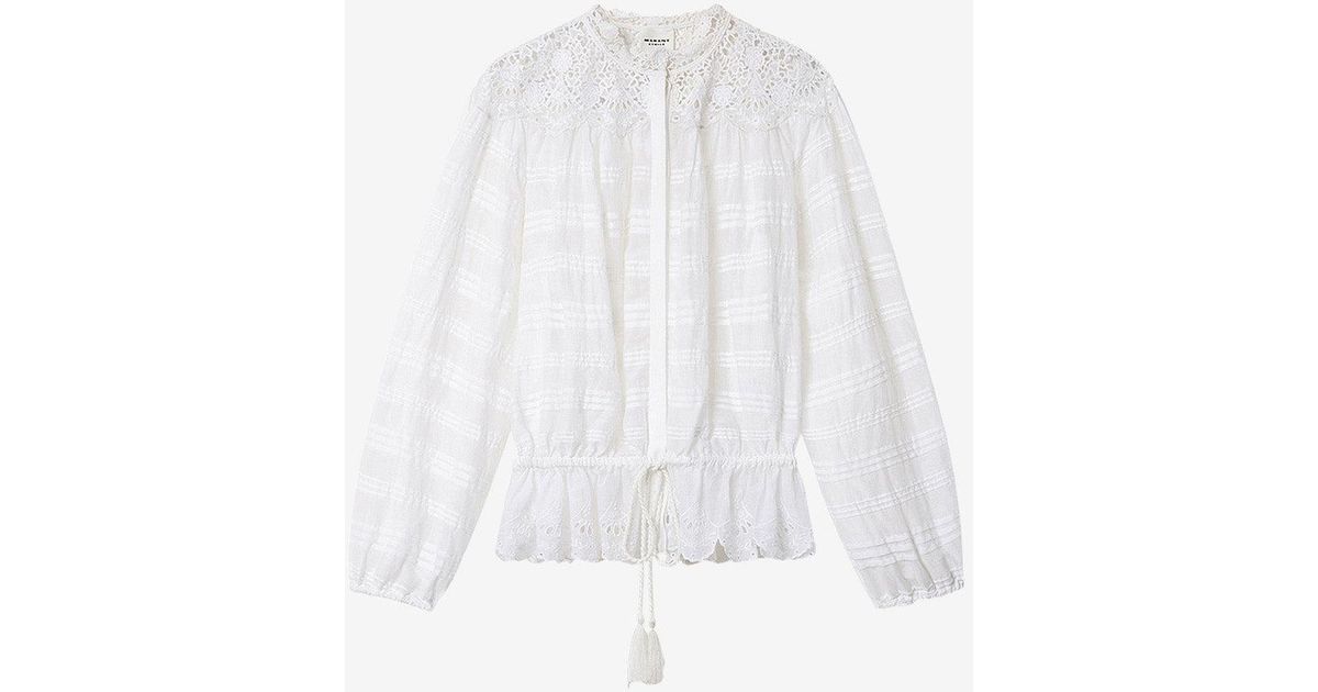 Isabel Marant Polly Top in White | Lyst