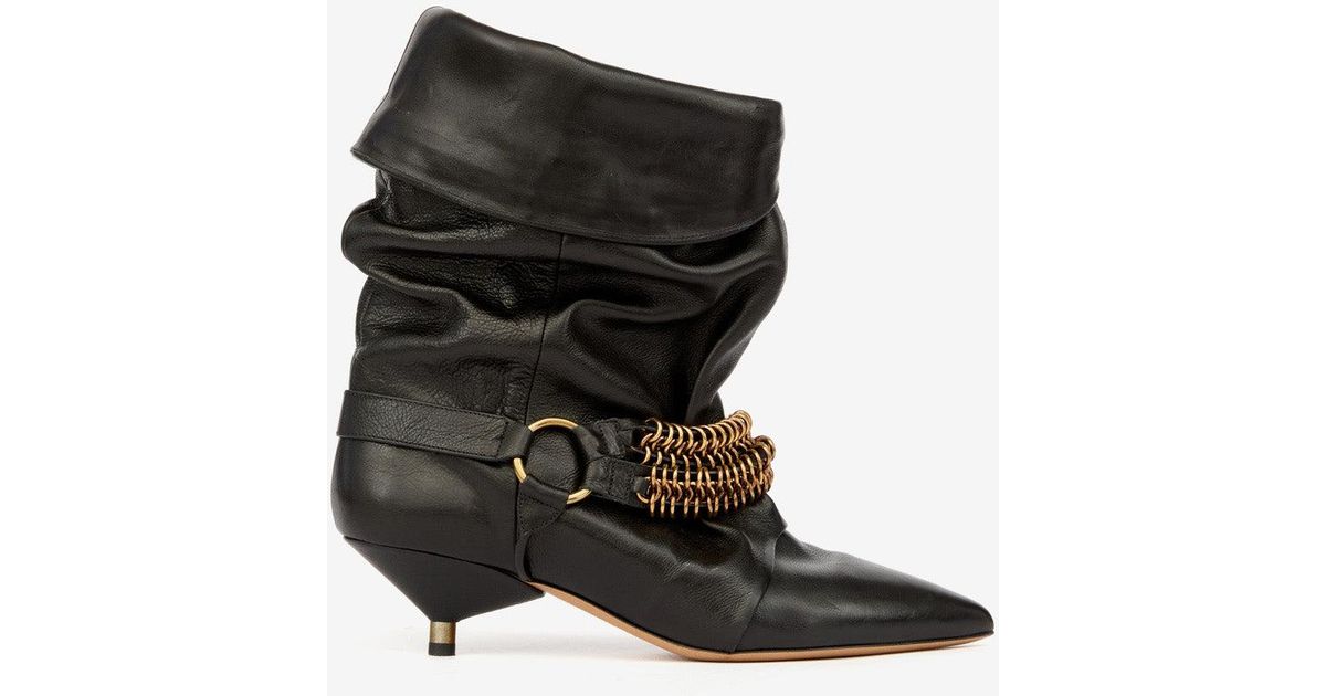 Isabel Marant Edrik Chain Boots in Black | Lyst