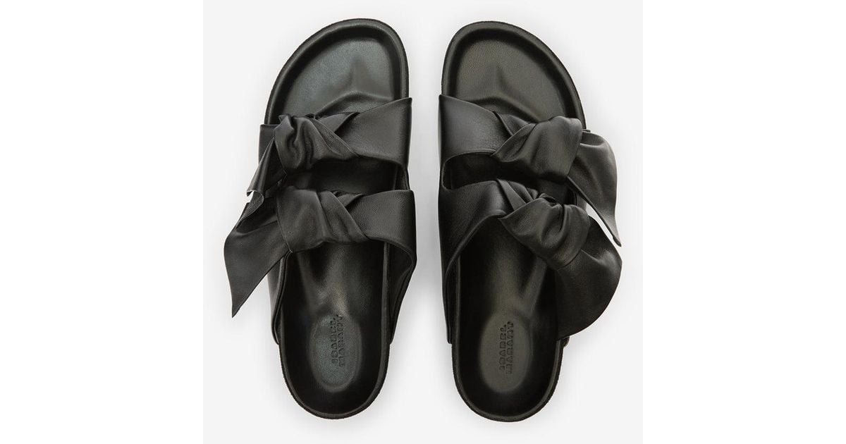 Isabel Marant Lennyo Bow Sandals in Black | Lyst UK
