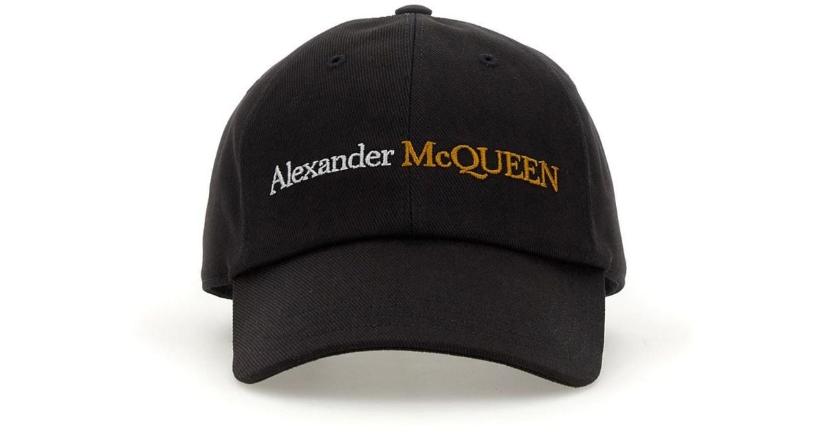 Mcqueen Baseball Hat With Logo Cotton In Black For Men Lyst Uk