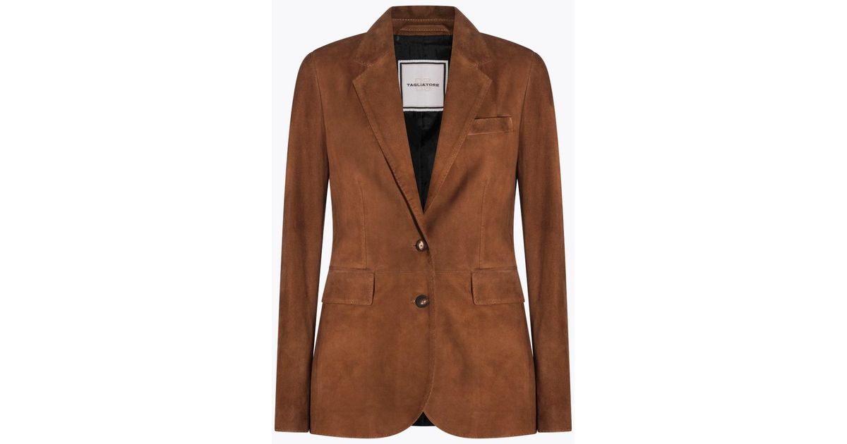 Tagliatore Cognac Leather Jacket in Brown | Lyst UK