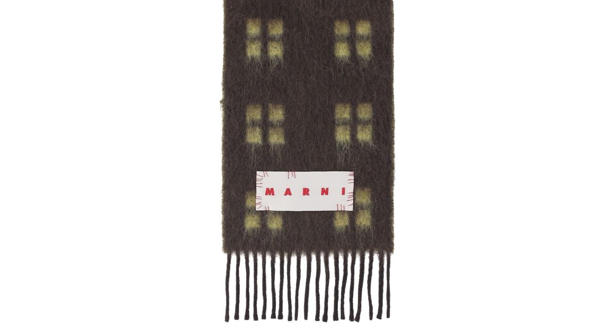 Marni Reversible Logo Scarf in Black for Men | Lyst UK