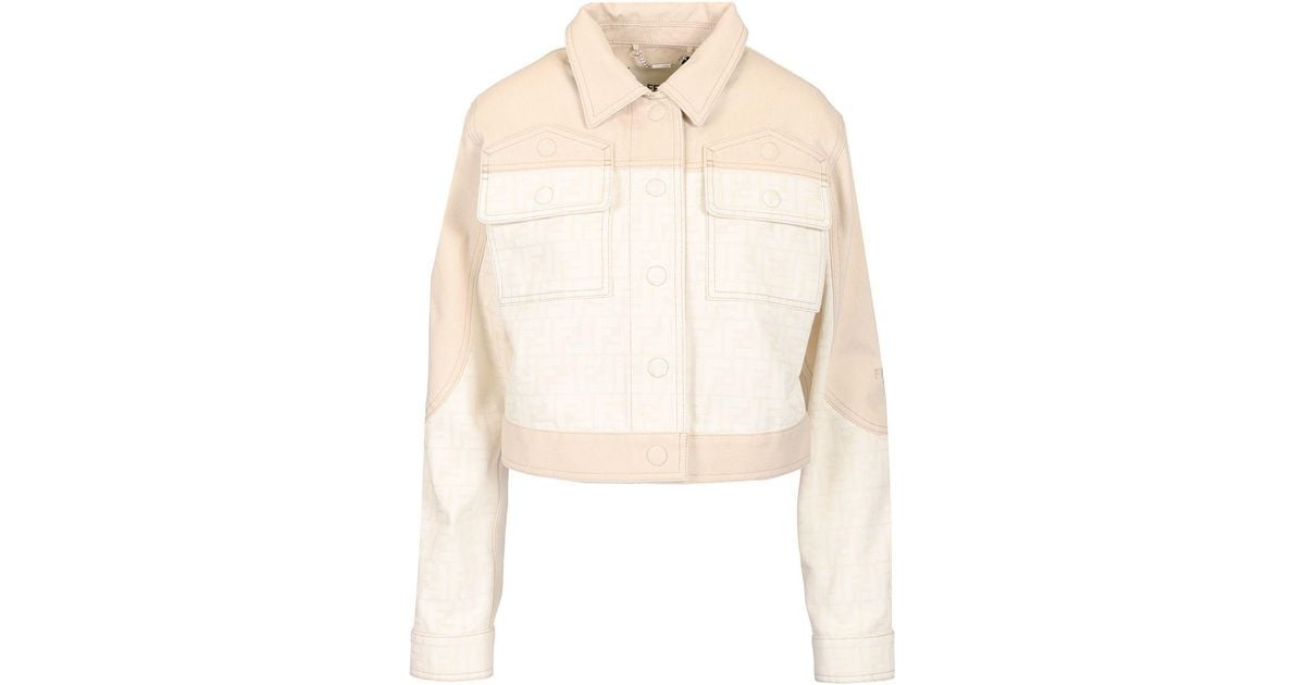 Fendi Denim Blouson in Natural | Lyst