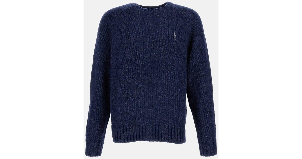 Polo Ralph Lauren Recycled Wool Pullover in Blue for Men | Lyst UK