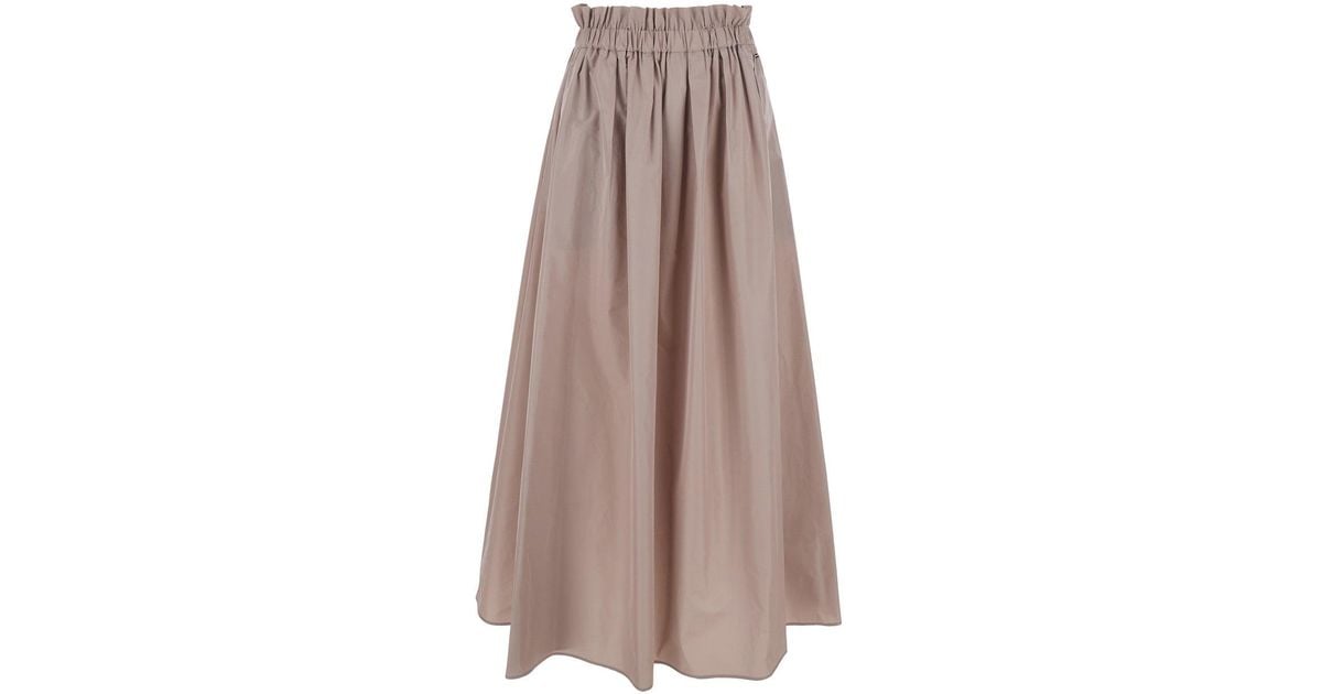 Herno Long Skirt With Logo in Brown | Lyst UK