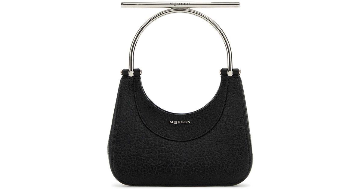 McQueen Cross T-Bar Tote Bag in Black | Lyst UK