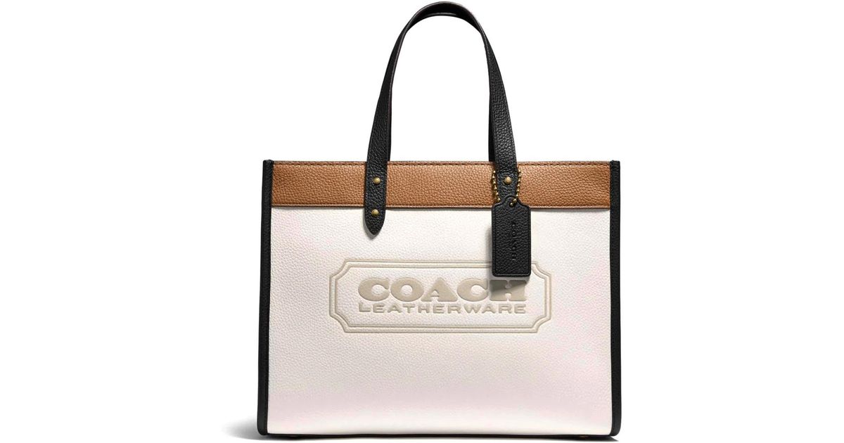 COACH Shopping Bag With Logo in Natural | Lyst