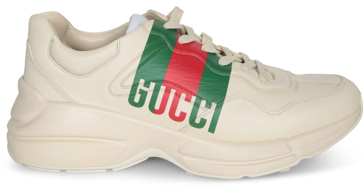Gucci Rhyton Ivory Sneakers in Pink for Men | Lyst UK