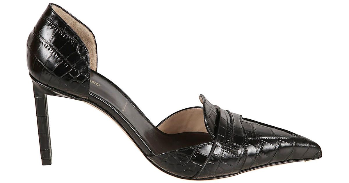 Tom Ford Shiny Stamped Crocodile Leather Eva Dorsay Pump in Black | Lyst