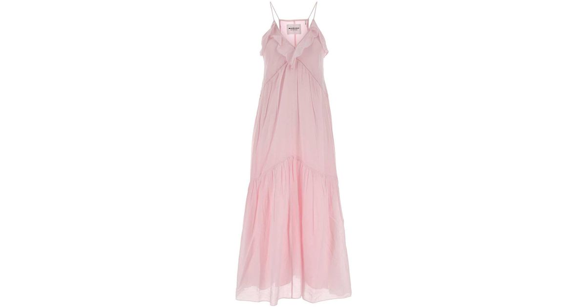 Isabel Marant Cotton Blend Vasma Dress in Pink | Lyst UK