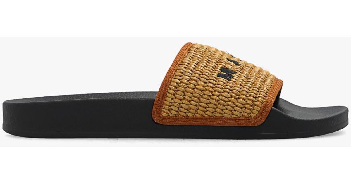 Marni Slides With Logo in White | Lyst