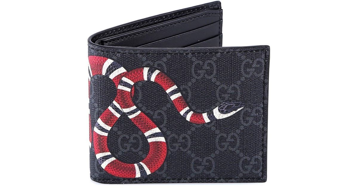 Gucci King Snake GG Supreme Wallet in Blue for Men | Lyst