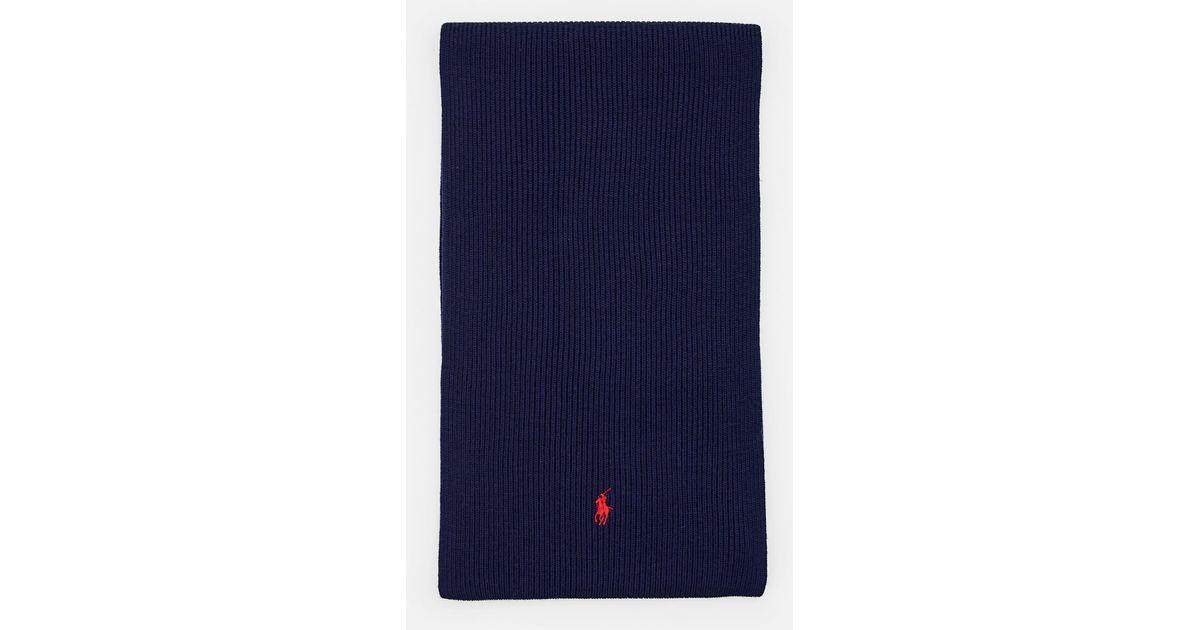 Polo Ralph Lauren Signature Pony Wool Scarf in Blue for Men | Lyst