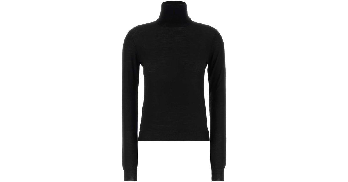 Prada Wool Sweater in Black | Lyst UK