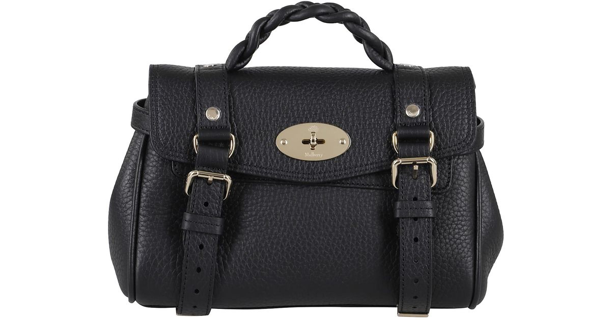 Mulberry Mini Alexa Heavy Grain in Black | Lyst