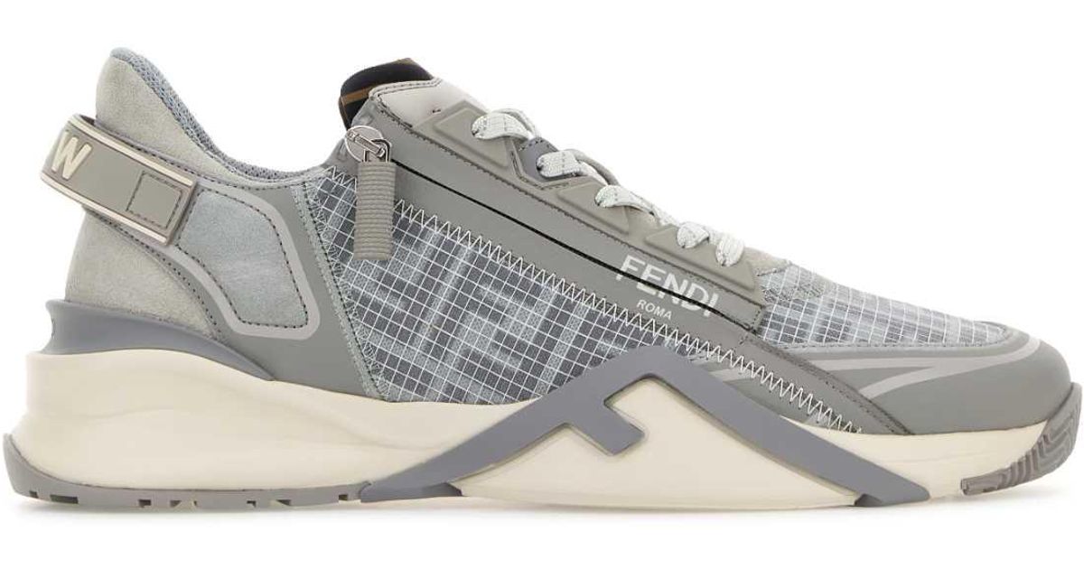 Fendi Grey Fabric Flow Sneakers in Grey for Men | Lyst UK