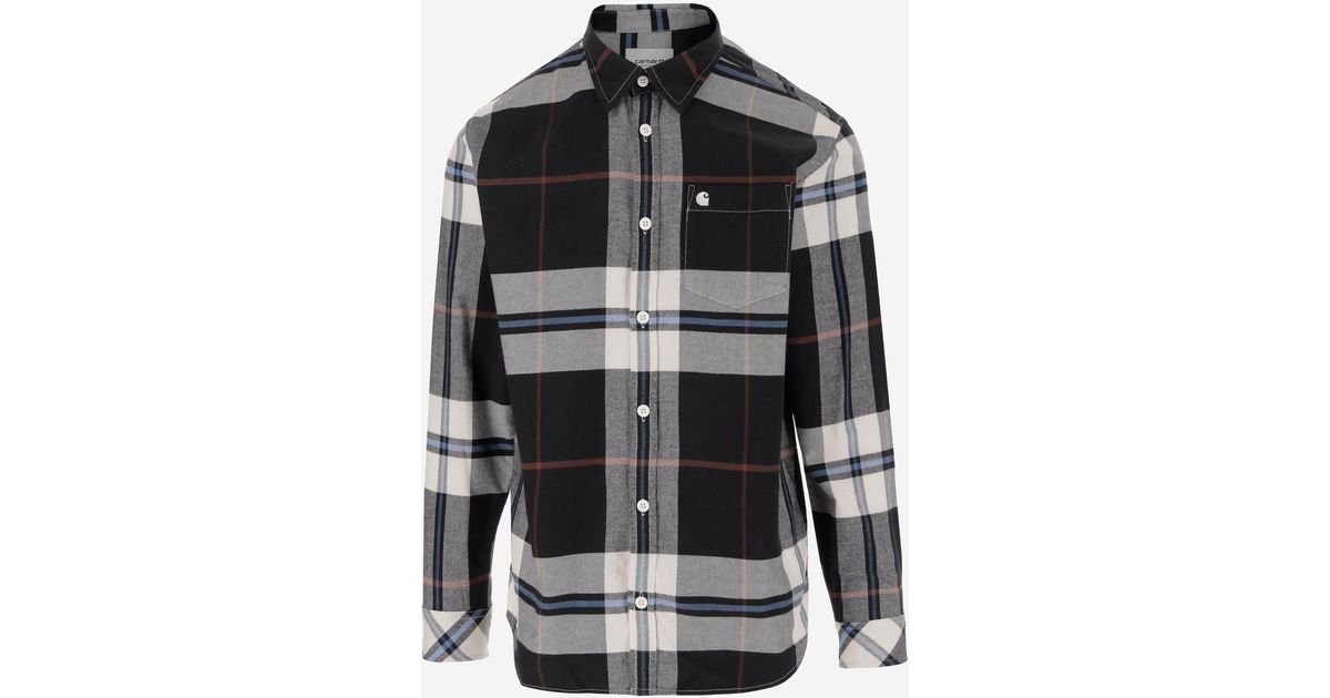 Carhartt Cotton Shirt With Check Pattern in Gray for Men | Lyst